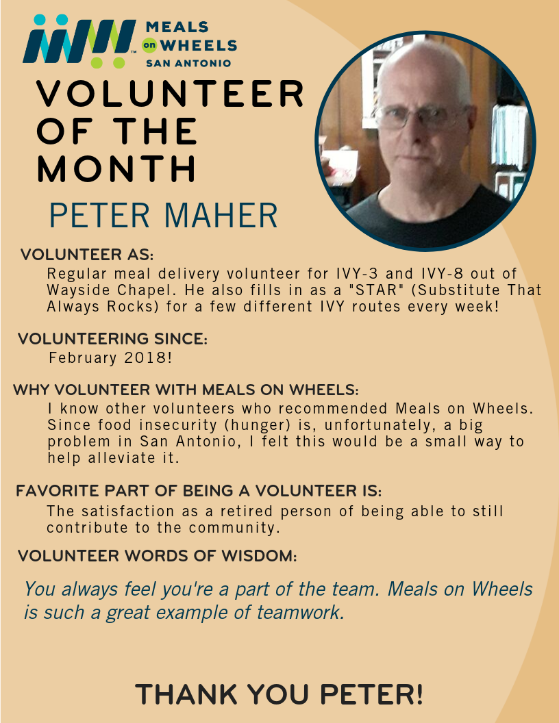 Volunteer of the Month | Meals on Wheels San Antonio